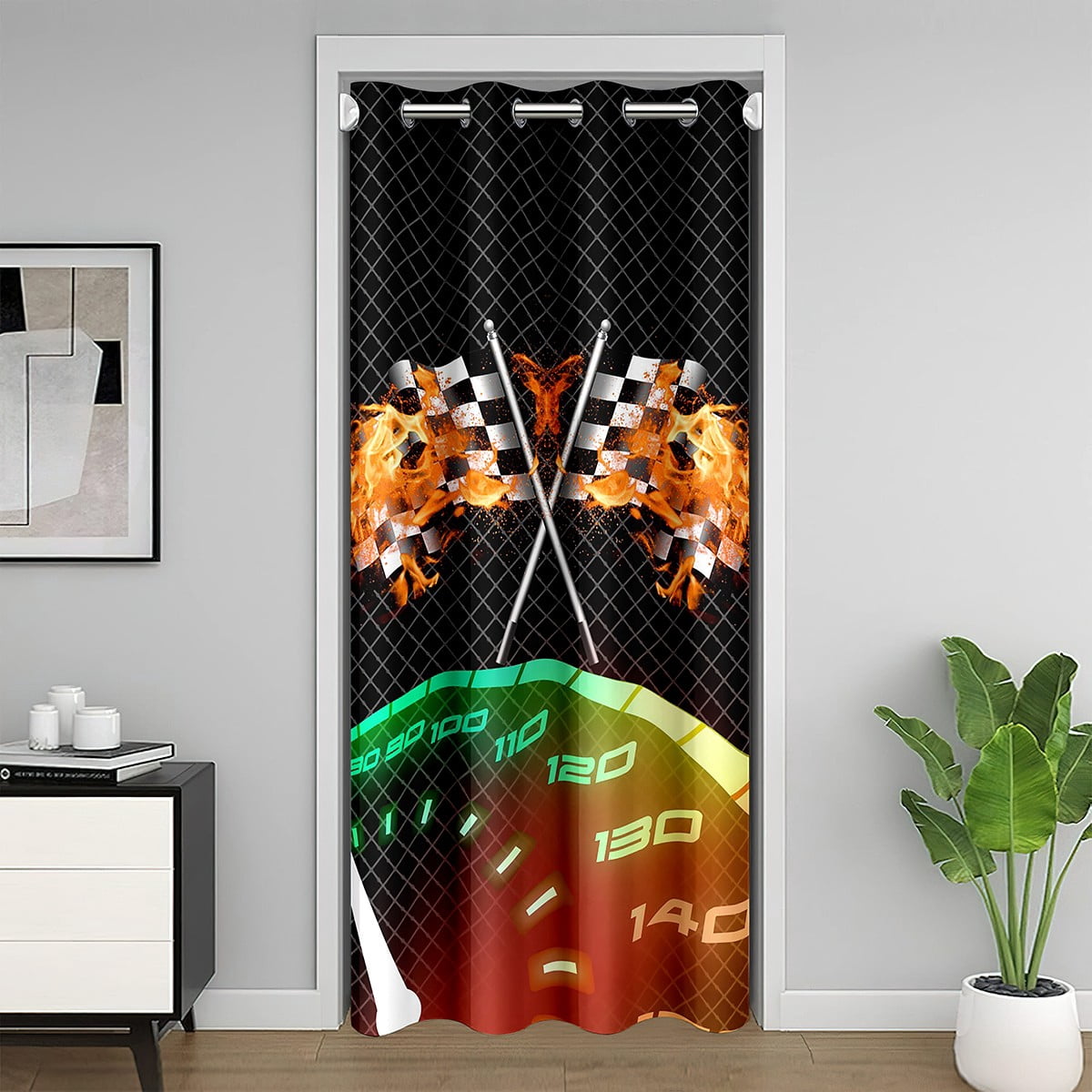 Erosebridal Racing Car Door Curtain For Door Window 80"x34",Racing ...