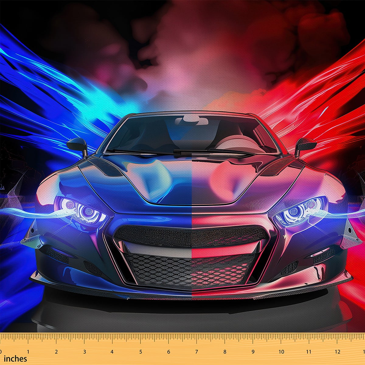 Erosebridal Racing Car Fabric By The Yard, Red Blue Patchwork ...