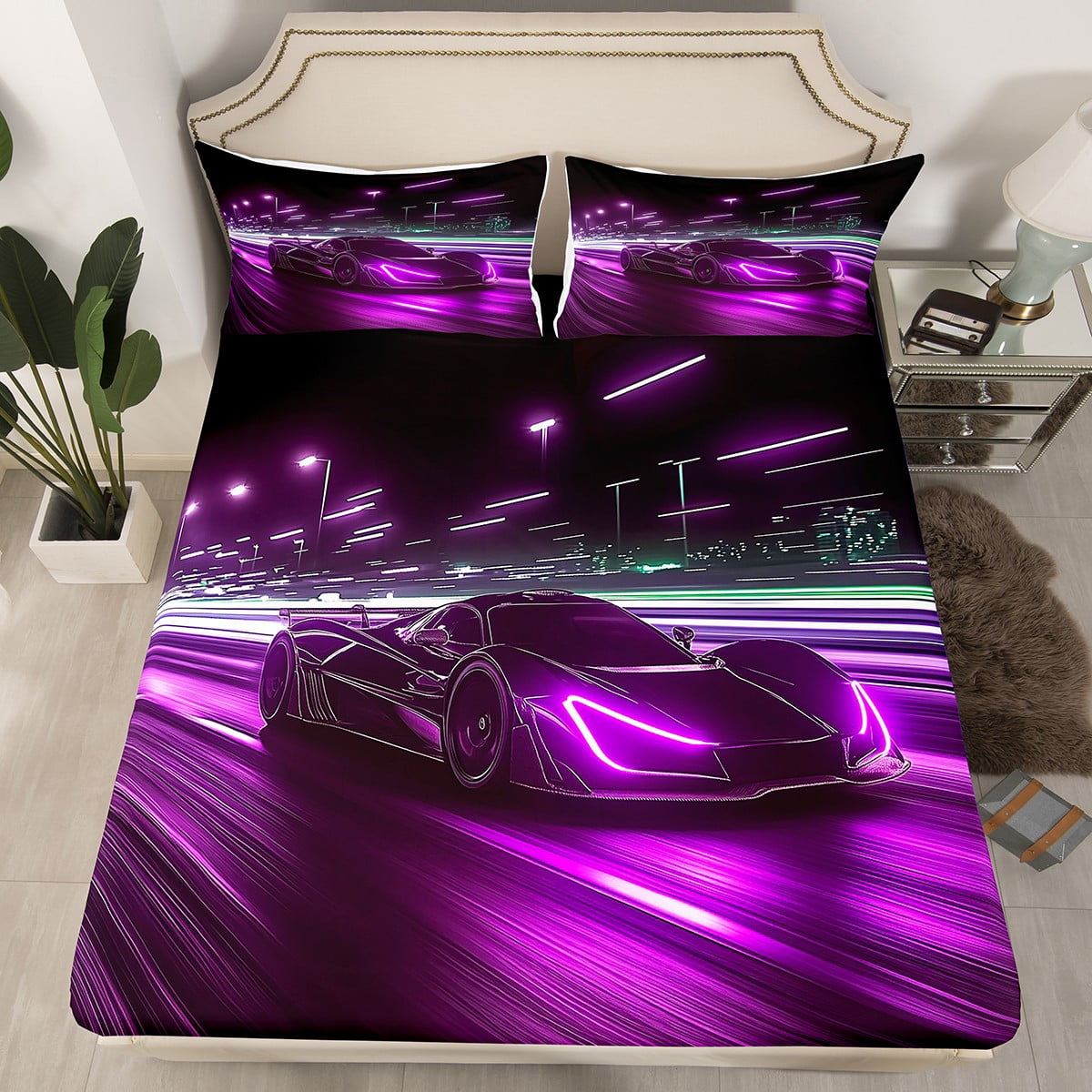 Erosebridal Racing Car Fitted Sheet Set Full, Extreme Sport Bedding ...