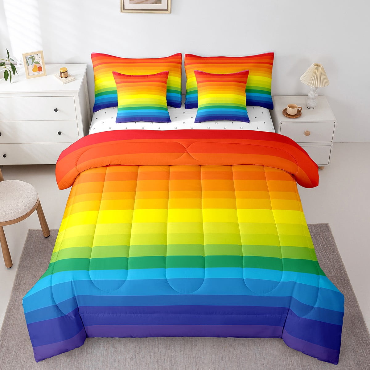 Erosebridal Rainbow Bedding Sets Twin Size, LGBT Love Pride Comforter ...