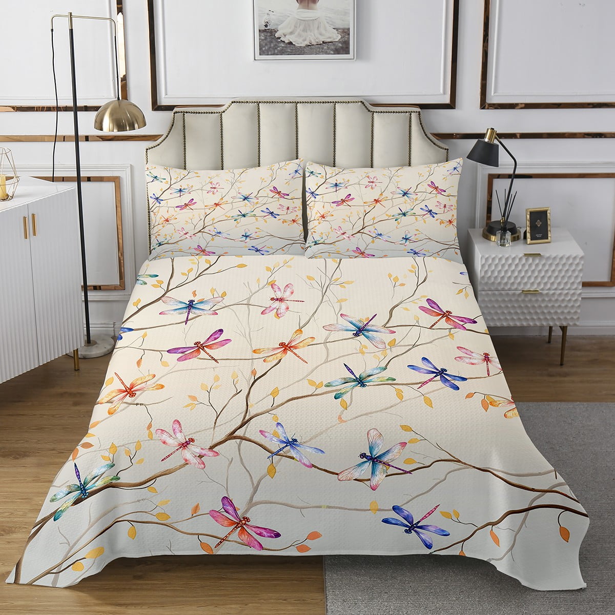 Erosebridal Rainbow Dragonfly Bedspread Sets King Size, Cartoon Animal ...
