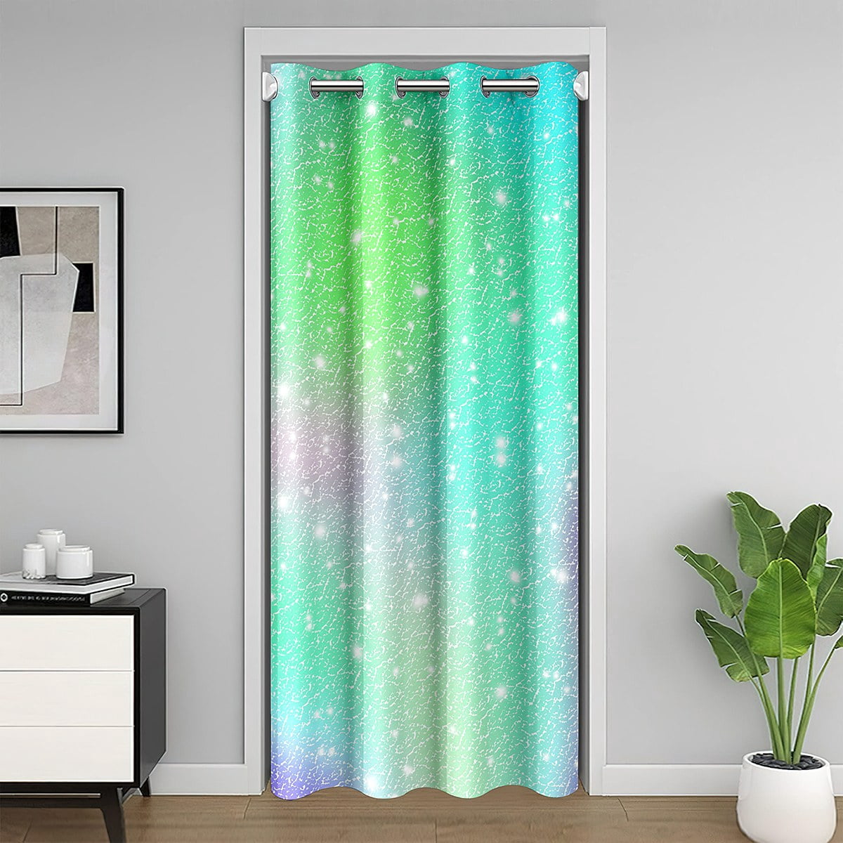 Erosebridal Rainbow Watercolor Door Curtain For Door Window 52x84 ...