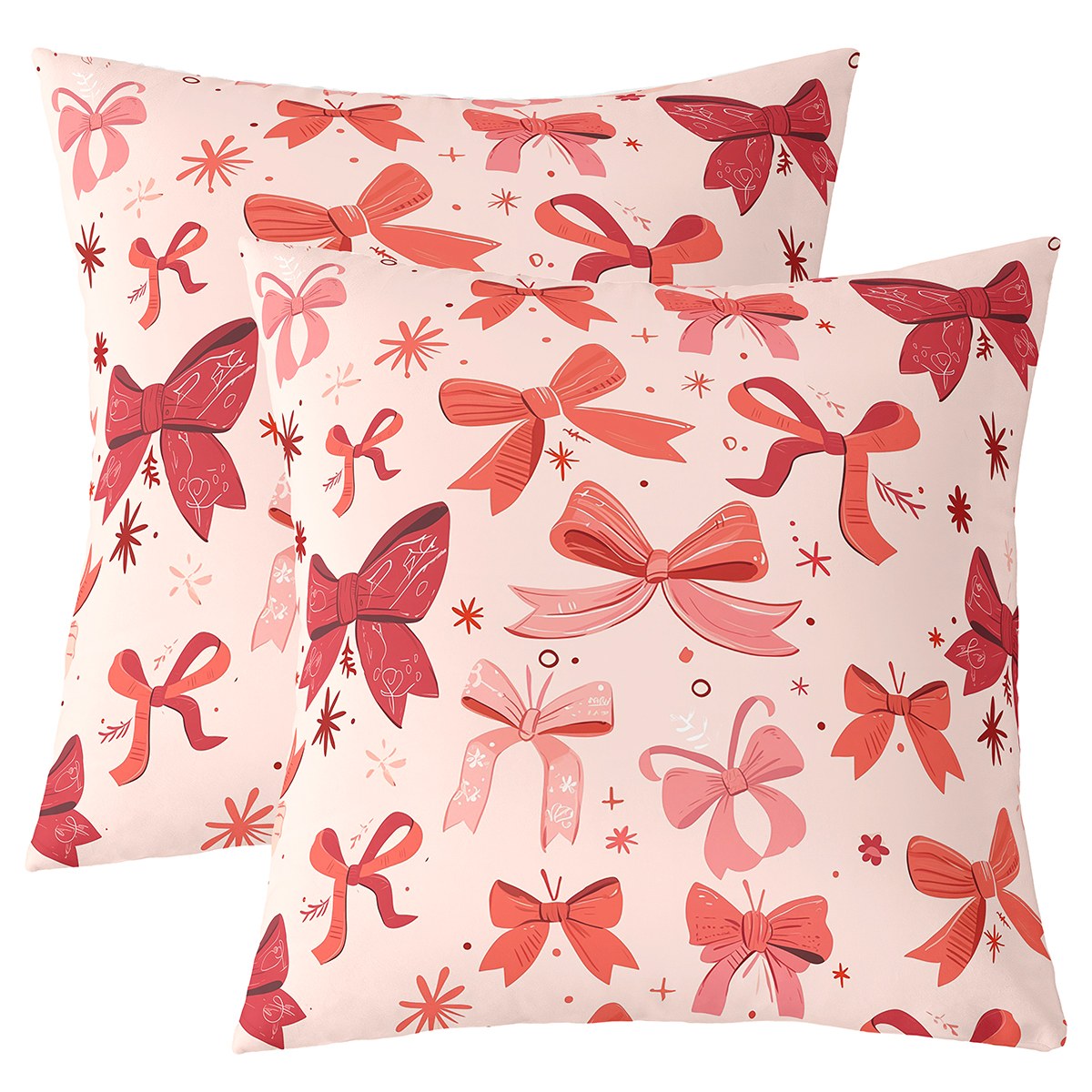 Erosebridal Red Bowknot Pillow Cases Set of 2, Princess Ribbon Pillow ...