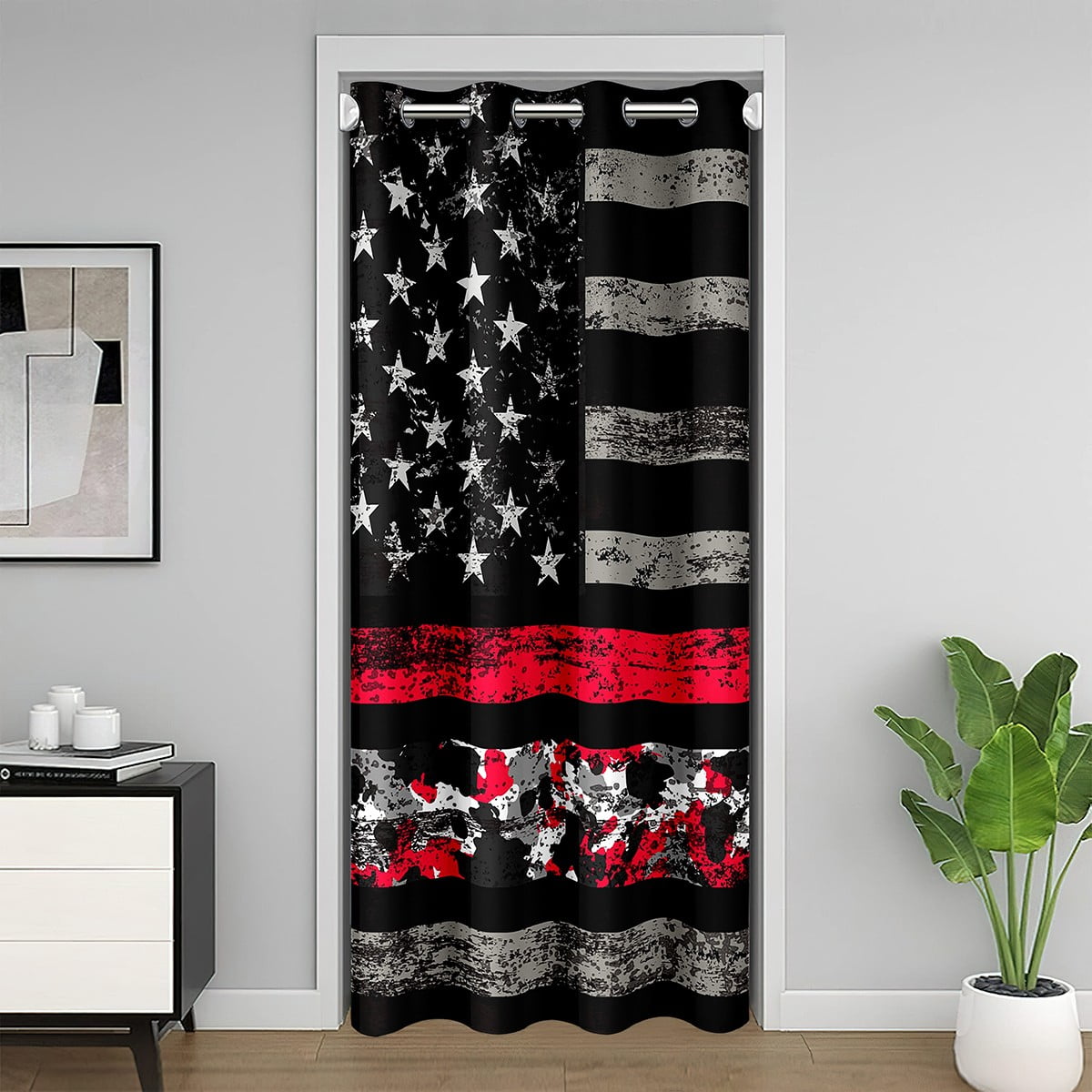 Erosebridal Red Camouflage Door Curtain For Doorways 52x84, Tie Dye ...