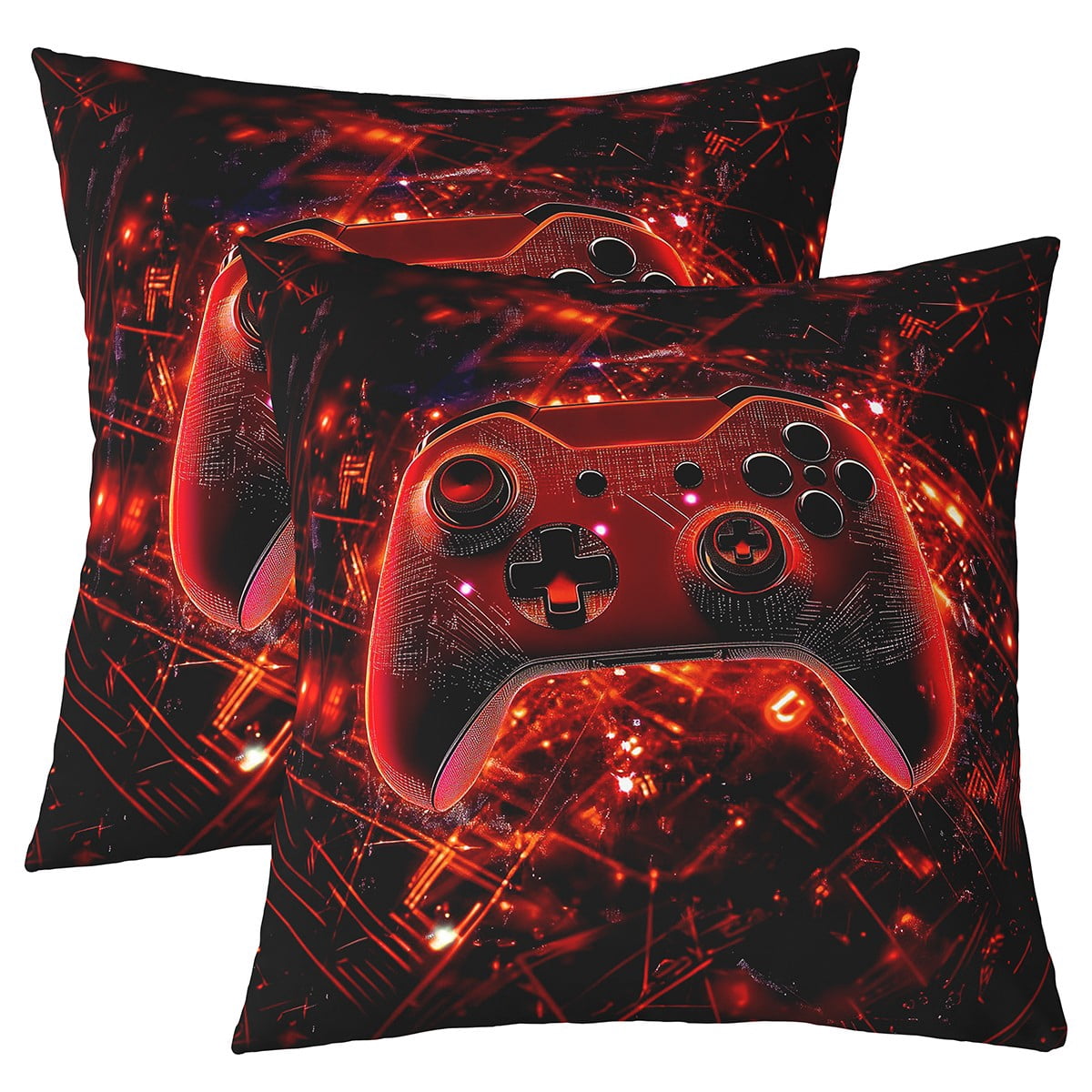 Erosebridal Red Gamepad Cushion Covers for Sofa Set of 2 for Teens ...