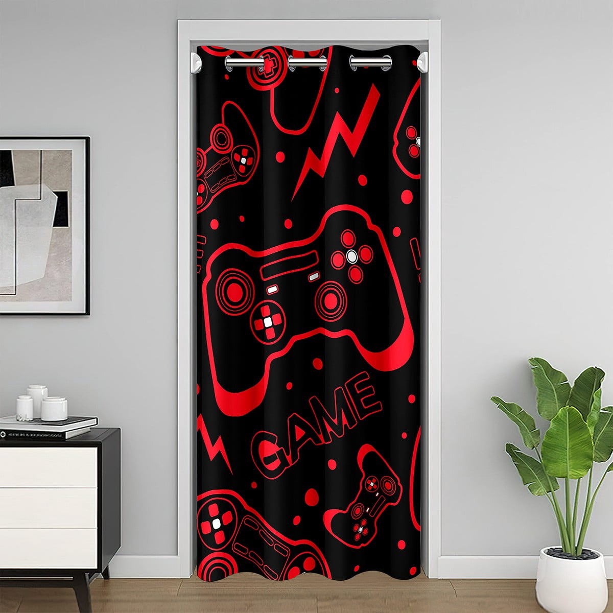 Erosebridal Red Gamepads Door Curtain For Doorways 84"x42",Polka Dots ...