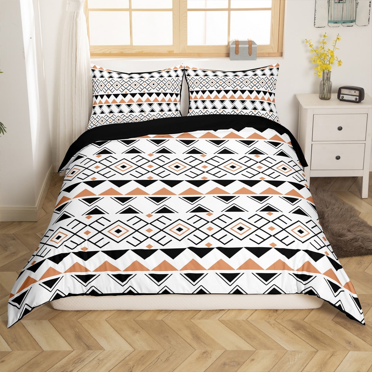 Erosebridal Retro Aztec Comforter Cover King, Geometry Duvet Cover King ...