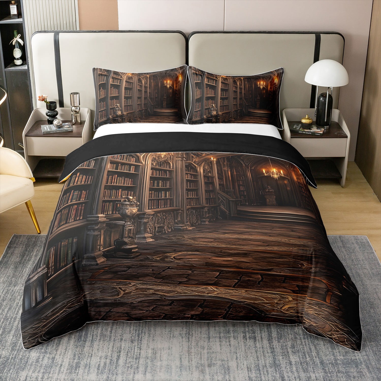 Erosebridal Retro Books 100% Cotton Comforter Cover Queen, Magical ...