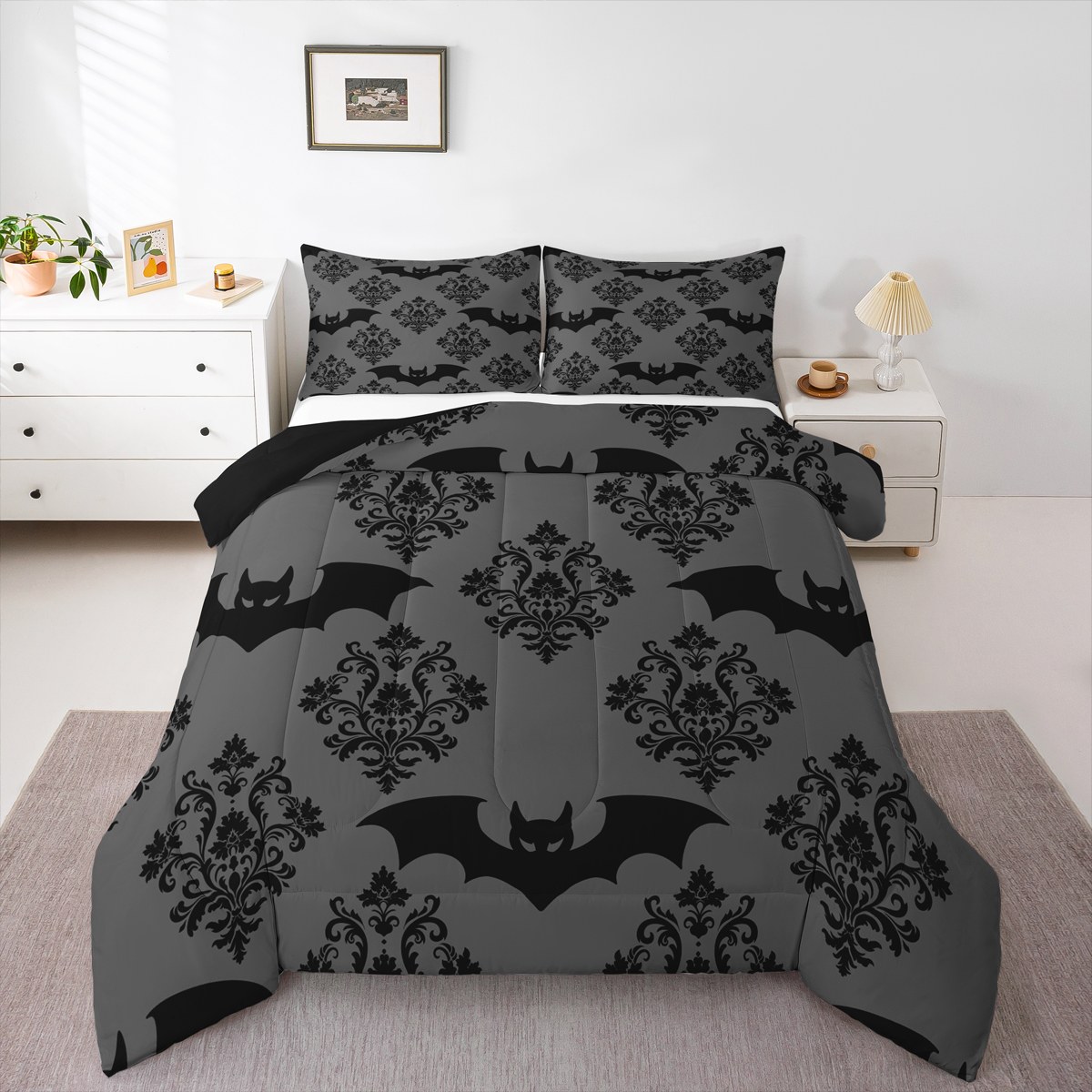 Erosebridal Retro Damask Bedding Sets King with Comforter,Jungle Animal ...