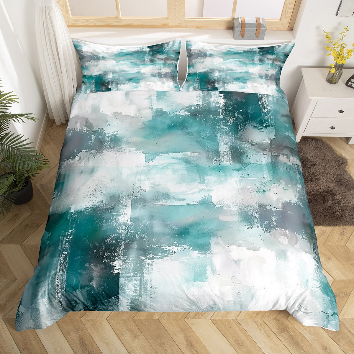 Erosebridal Retro Graffiti Duvet Cover Queen,Aesthetic Art Bedding Sets ...