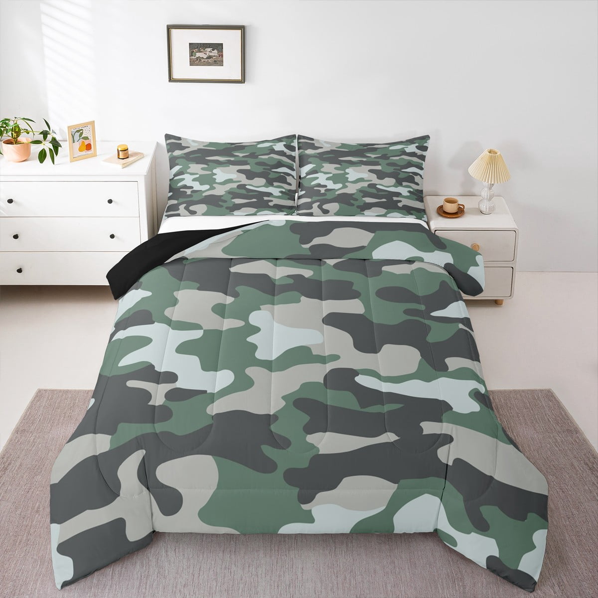 Erosebridal Retro Military Camo Bedding Sets King with Comforter ...
