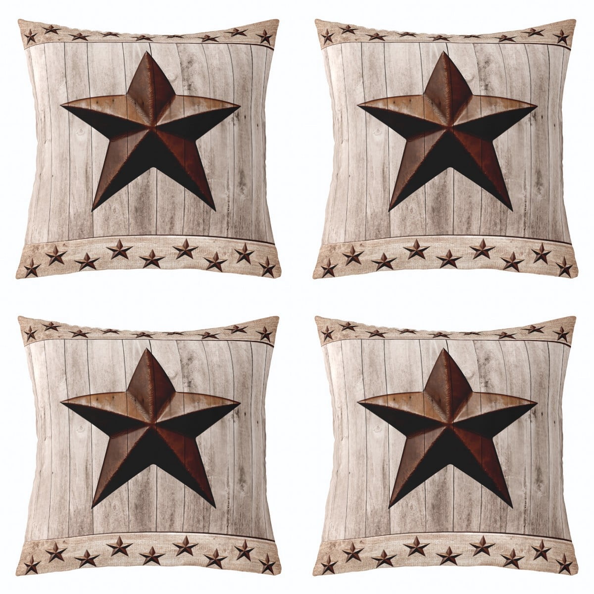 Erosebridal Retro Texas Stars Throw Pillow Covers 16x16 Set of 4, Lake ...