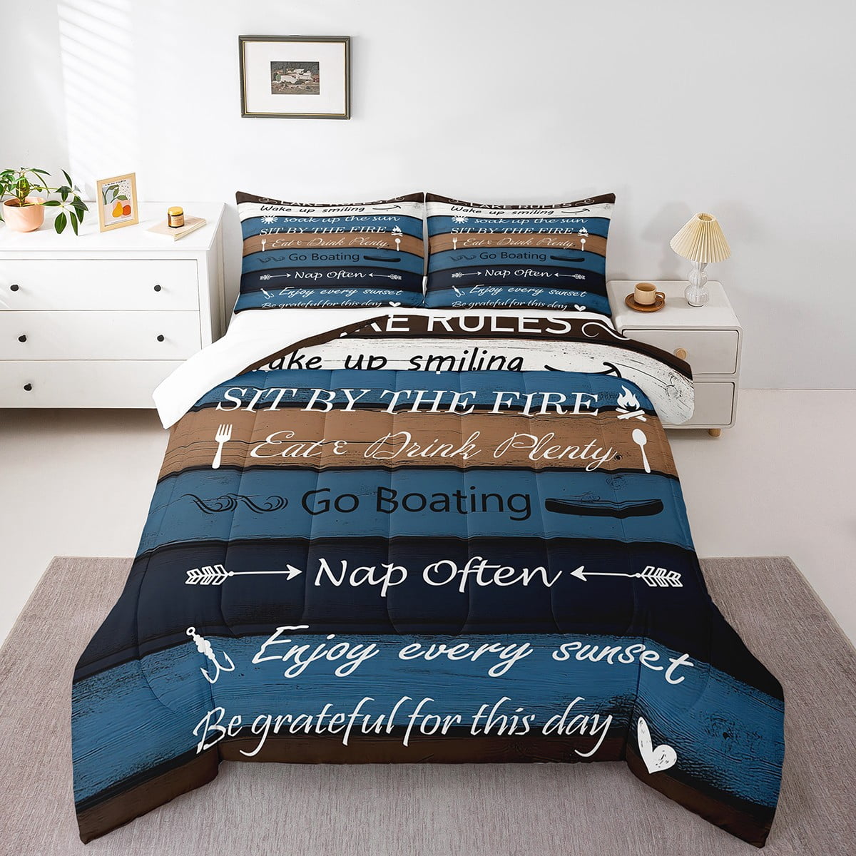 Erosebridal River House Bedding Sets Full With Comforter,Go Boating ...