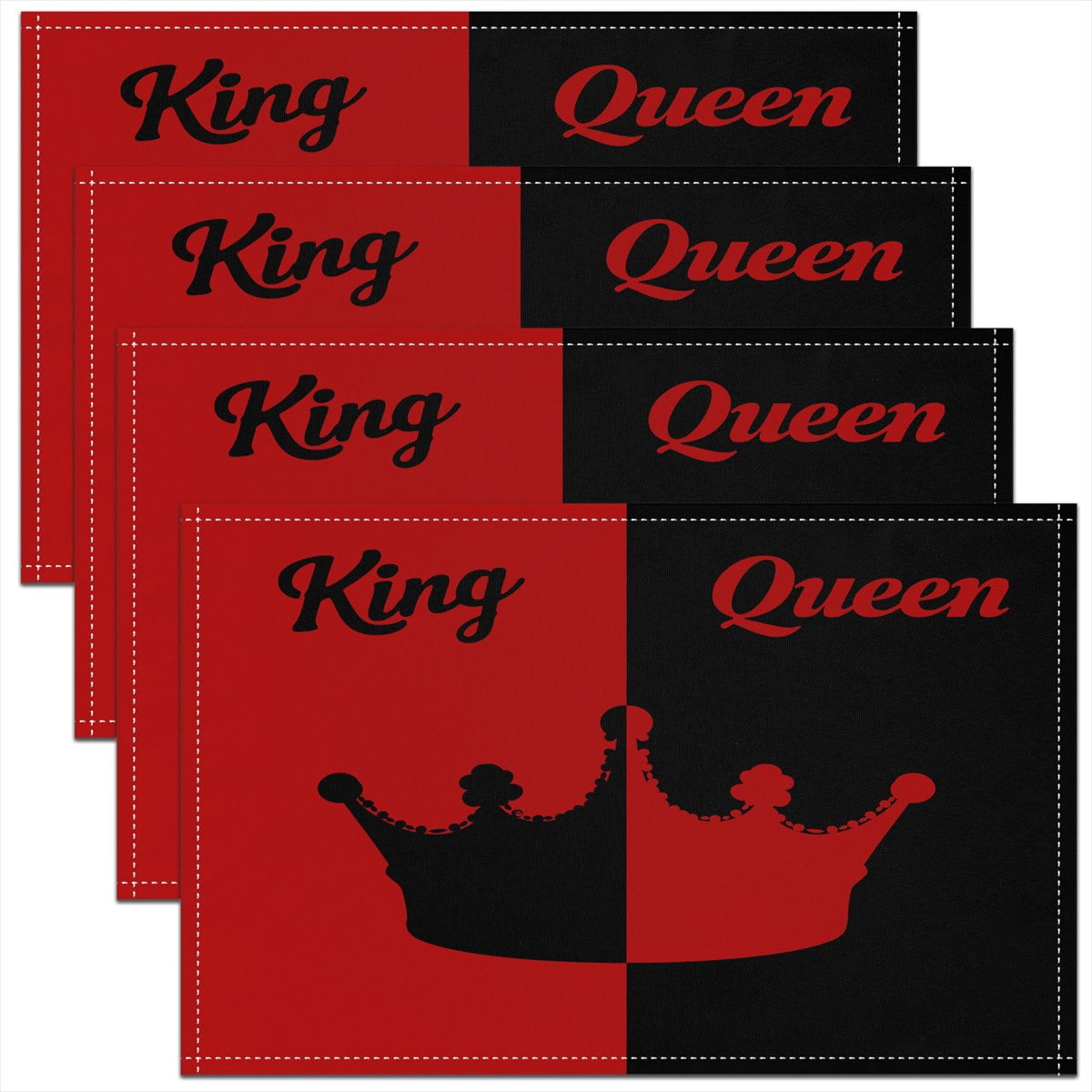 Erosebridal Romantic Crown Place Mats Set of 4 for in Door Dinning for ...