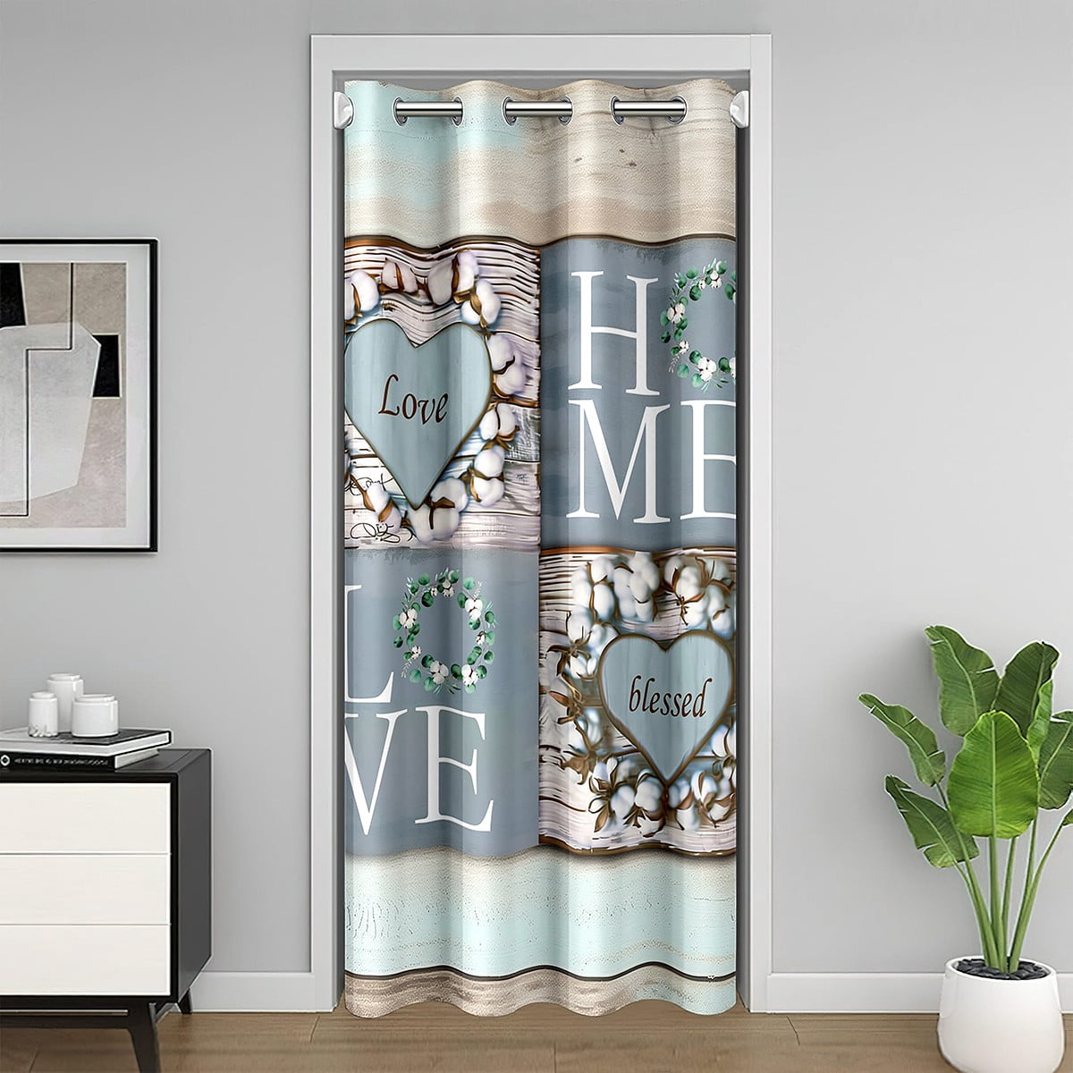 Erosebridal Romantic Farmhouse Door Curtain Panel 52x80,Rustic Lodge ...