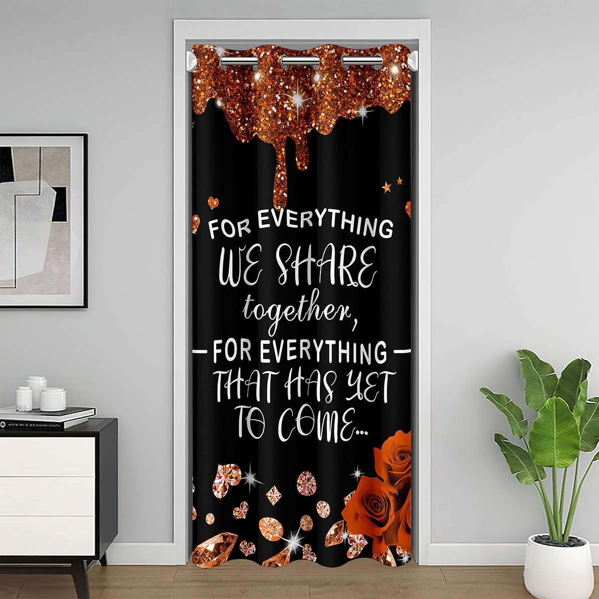 Erosebridal Romantic Words Door Drape Valentine's Day Diamond Rose ...