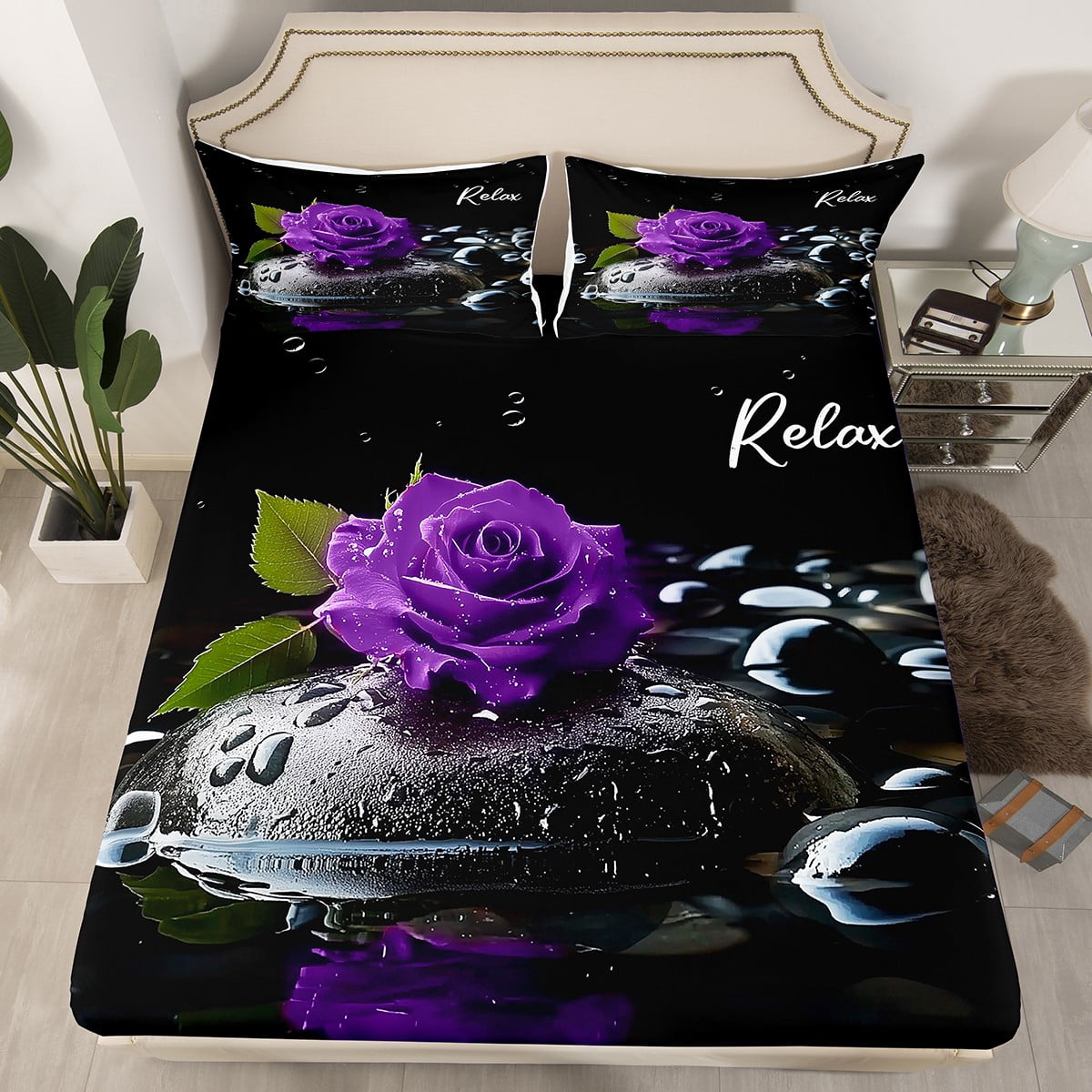 Erosebridal Rose Floral Bed Sheets Romantic Flowers Rose Bedding Sets ...