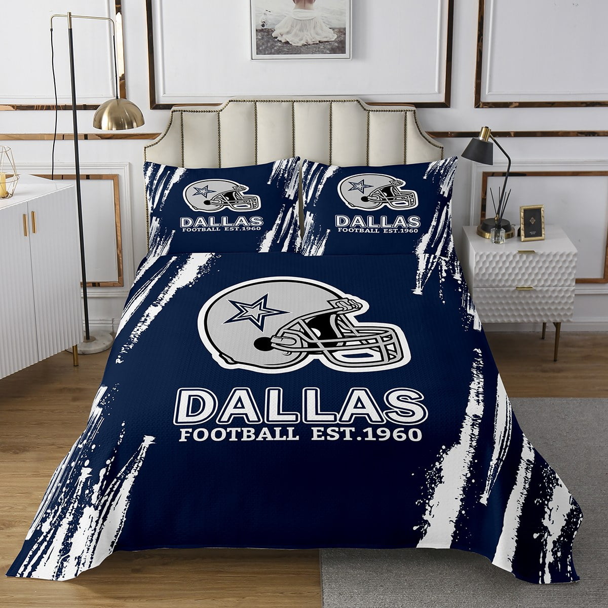 Erosebridal Rugby Bedspread Sets Twin Size,Stripes Sport Bed Quilt ...