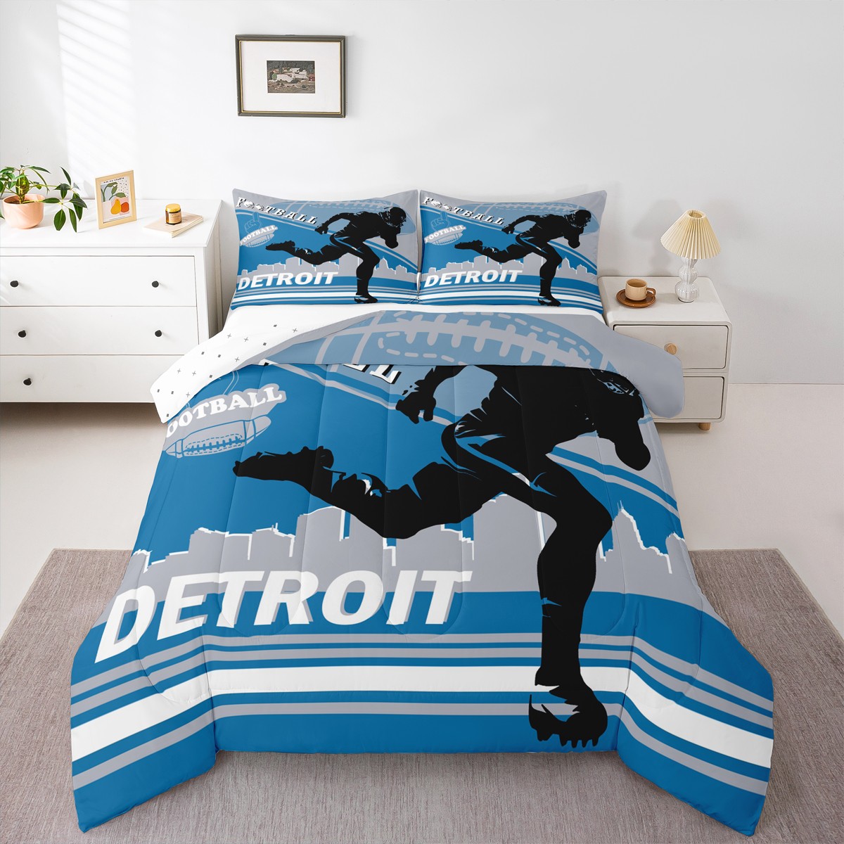 Erosebridal Rugby Sport Bedding Sets Twin with Comforter,Football City ...