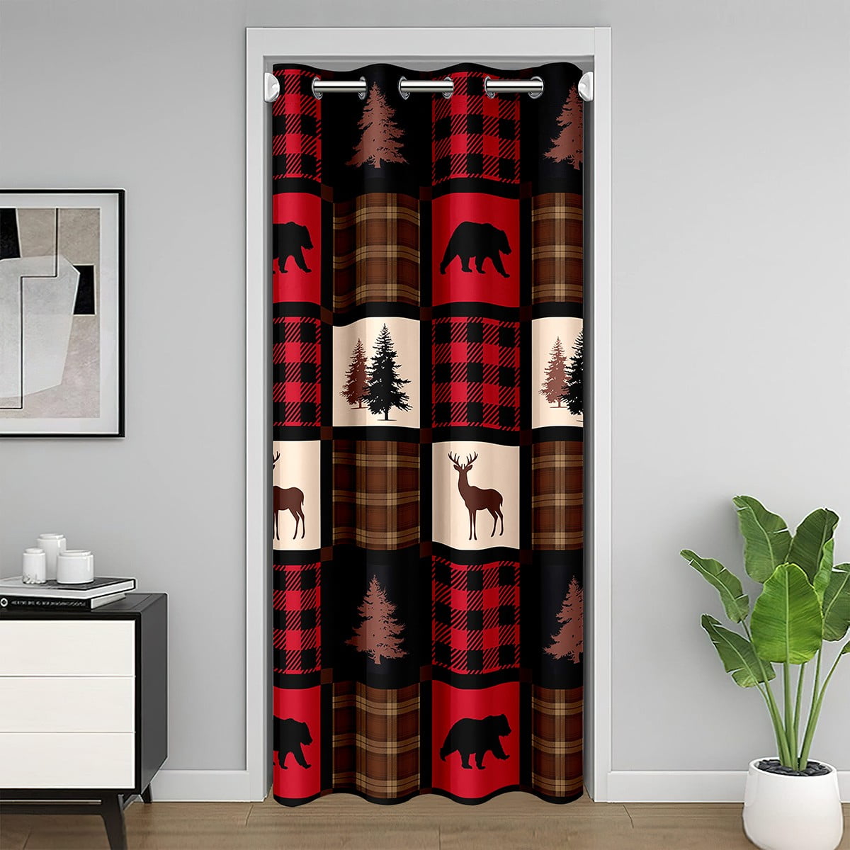 Erosebridal Rustic Animal Door Curtain For Doorways 42x84, Red Brown ...