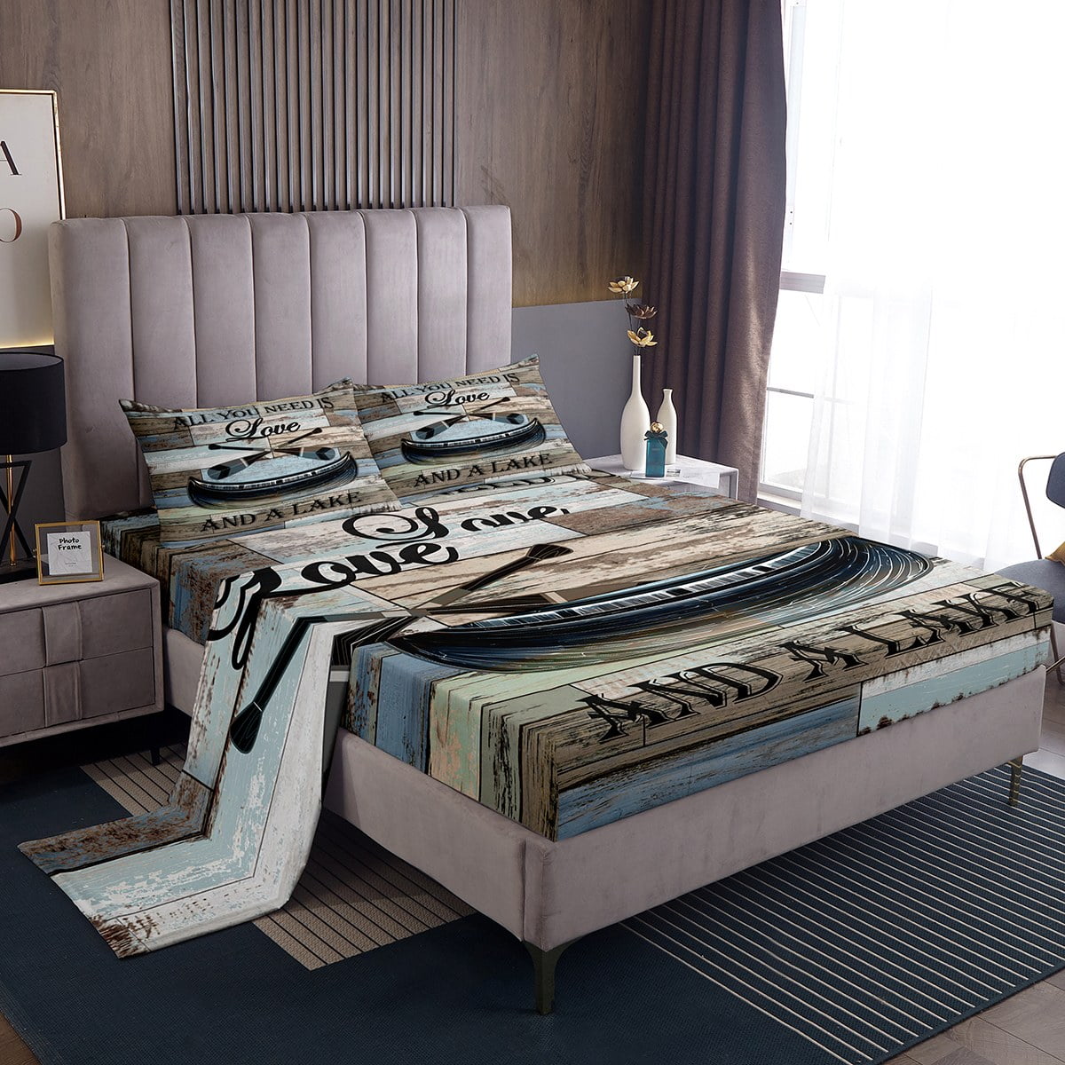Erosebridal Rustic Cabin Sheet Set King, Farmhouse Country Bedding Sets ...