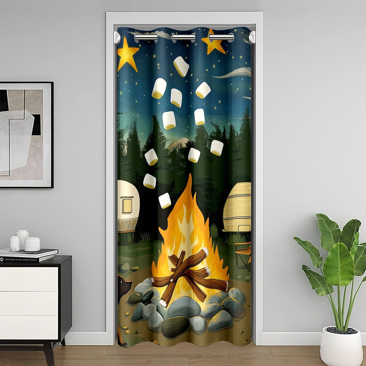 Erosebridal Rustic Camping Door Curtain For Door Window 34x80, Lodge ...