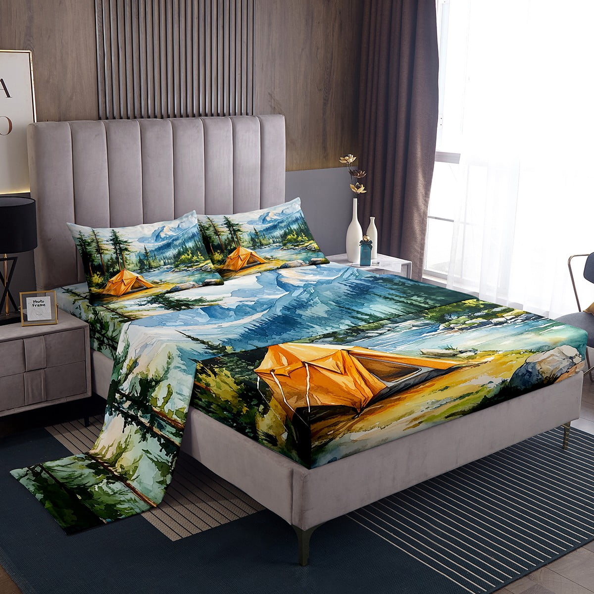 Erosebridal Rustic Camping Sheet Set Queen, Lodge Cabin Bedding Sets ...