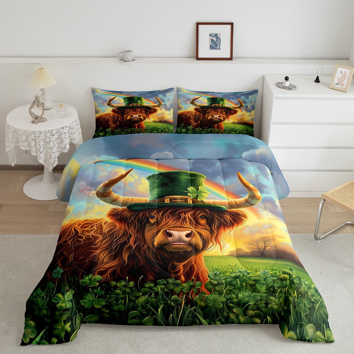 Erosebridal Rustic Cow Bedding Full Comforter Set, Seasonal Spring ...