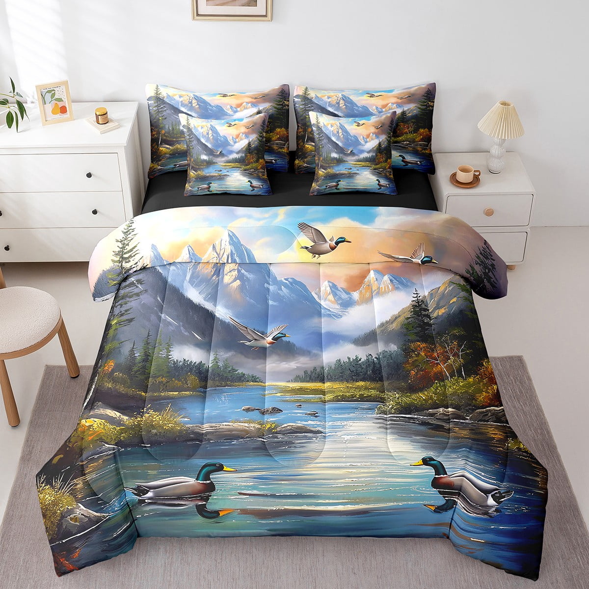Erosebridal Rustic Duck Bed in a Bag Full size,Mallard Duck Bed Set ...