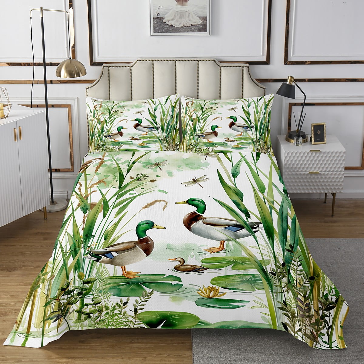 Erosebridal Rustic Duck Quilt Sets for Queen Size Bed,Mallard Duck Bed ...
