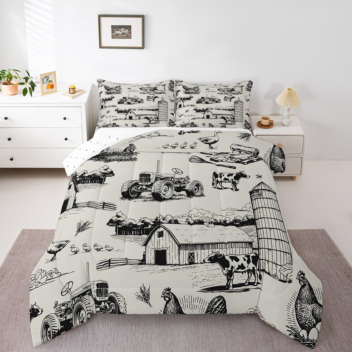 Erosebridal Rustic Farmhouse Bedding Sets King with Comforter, Farm ...