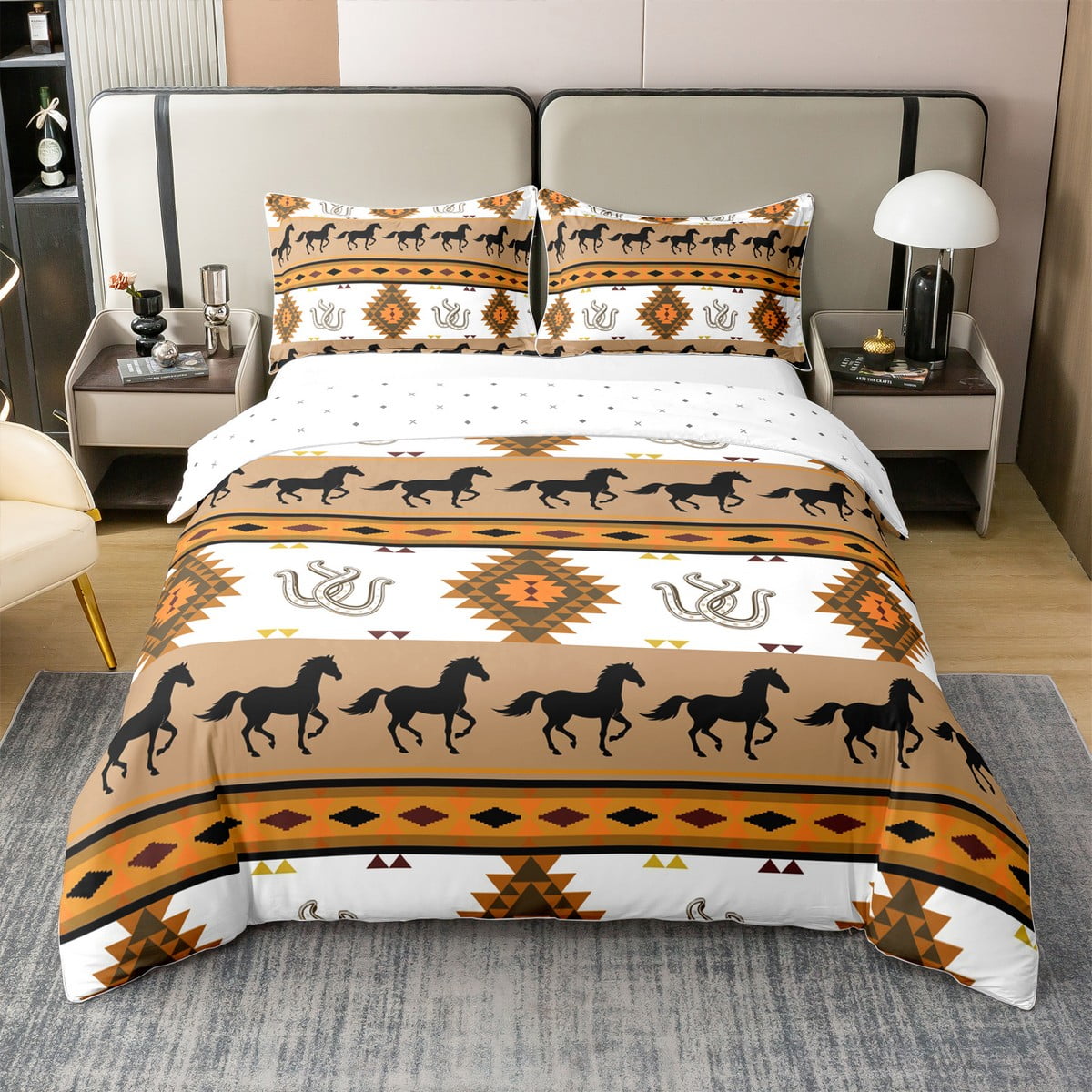 Erosebridal Rustic Farmhouse Horse 100% Cotton Duvet Cover King Size ...