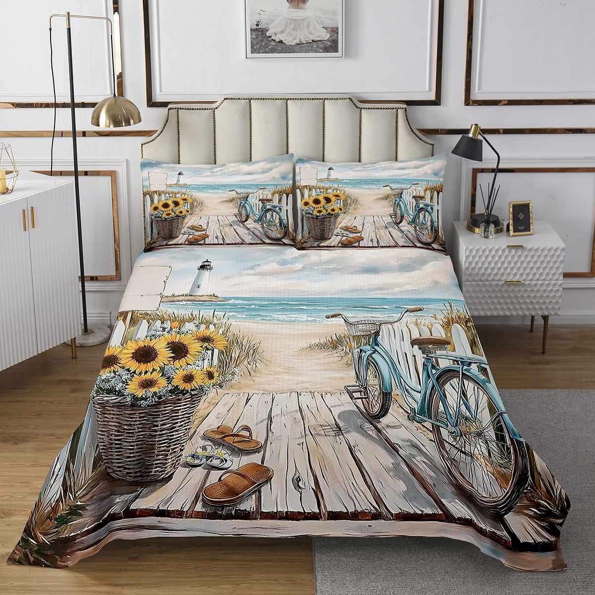 Erosebridal Rustic Farmhouse Quilt Sets for Twin Size Bed, Coastal ...