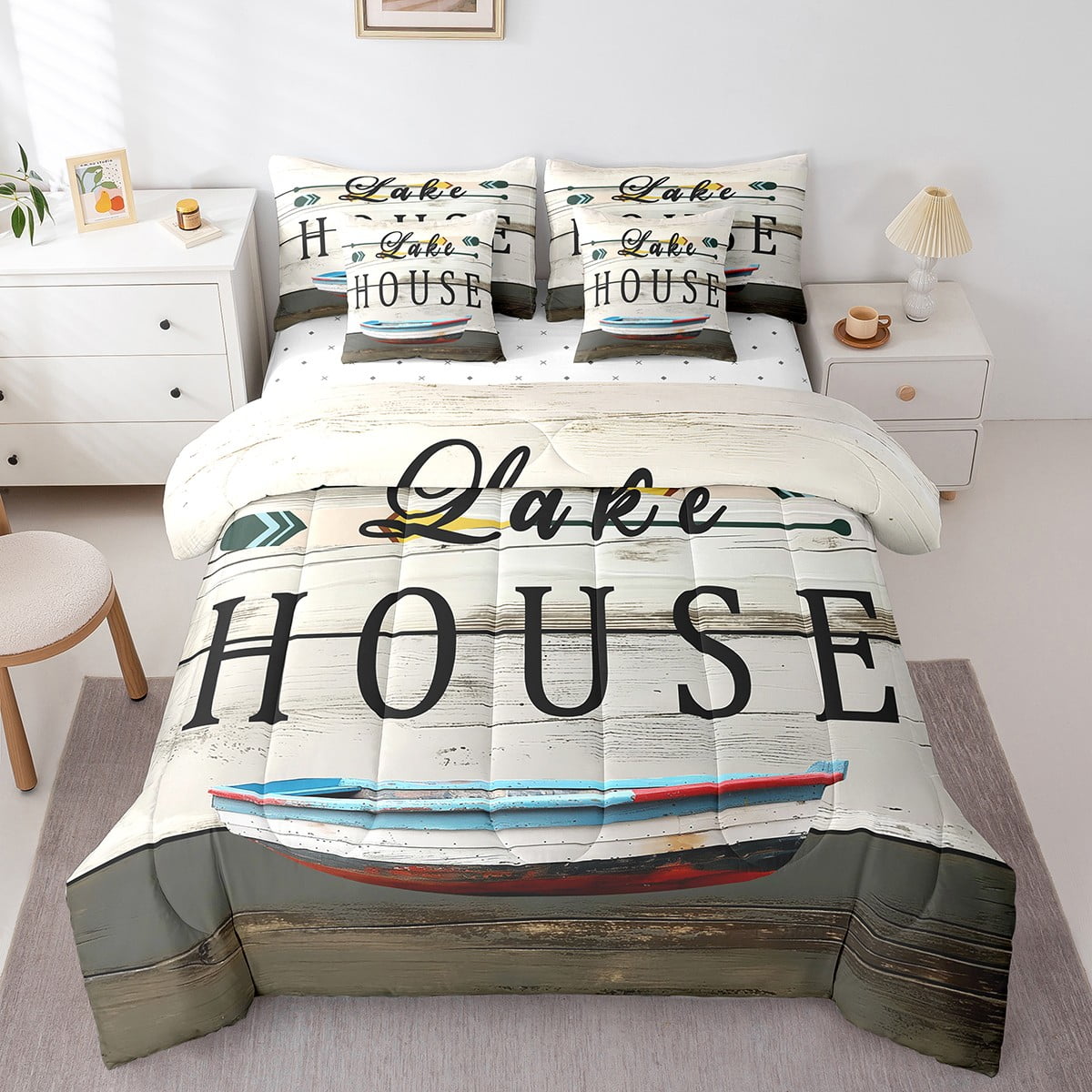 Erosebridal Rustic Lake House Bed in a Bag Queen size, Vintage ...