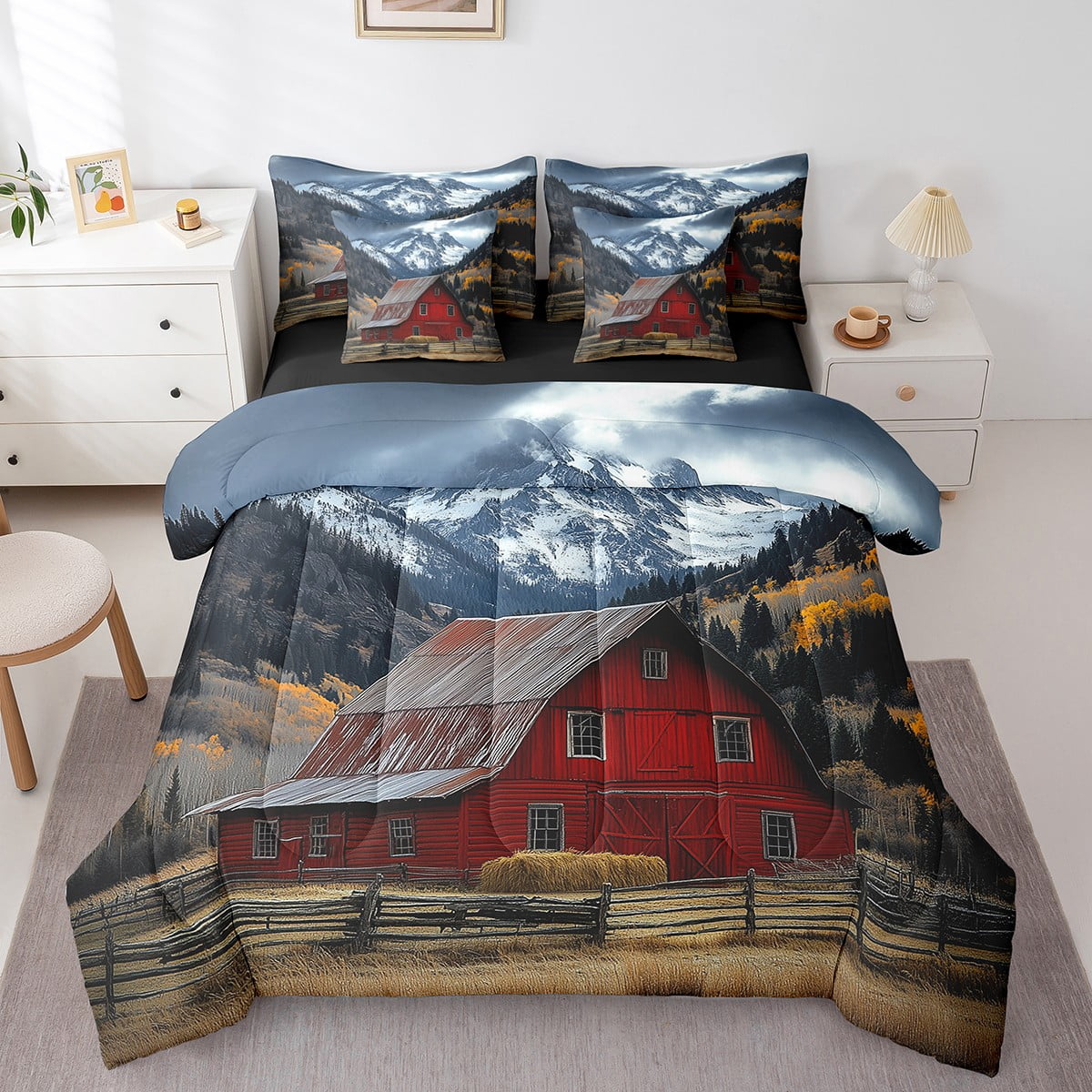 Erosebridal Rustic Lodge Cabin Bed in a Bag Queen size, Vintage ...