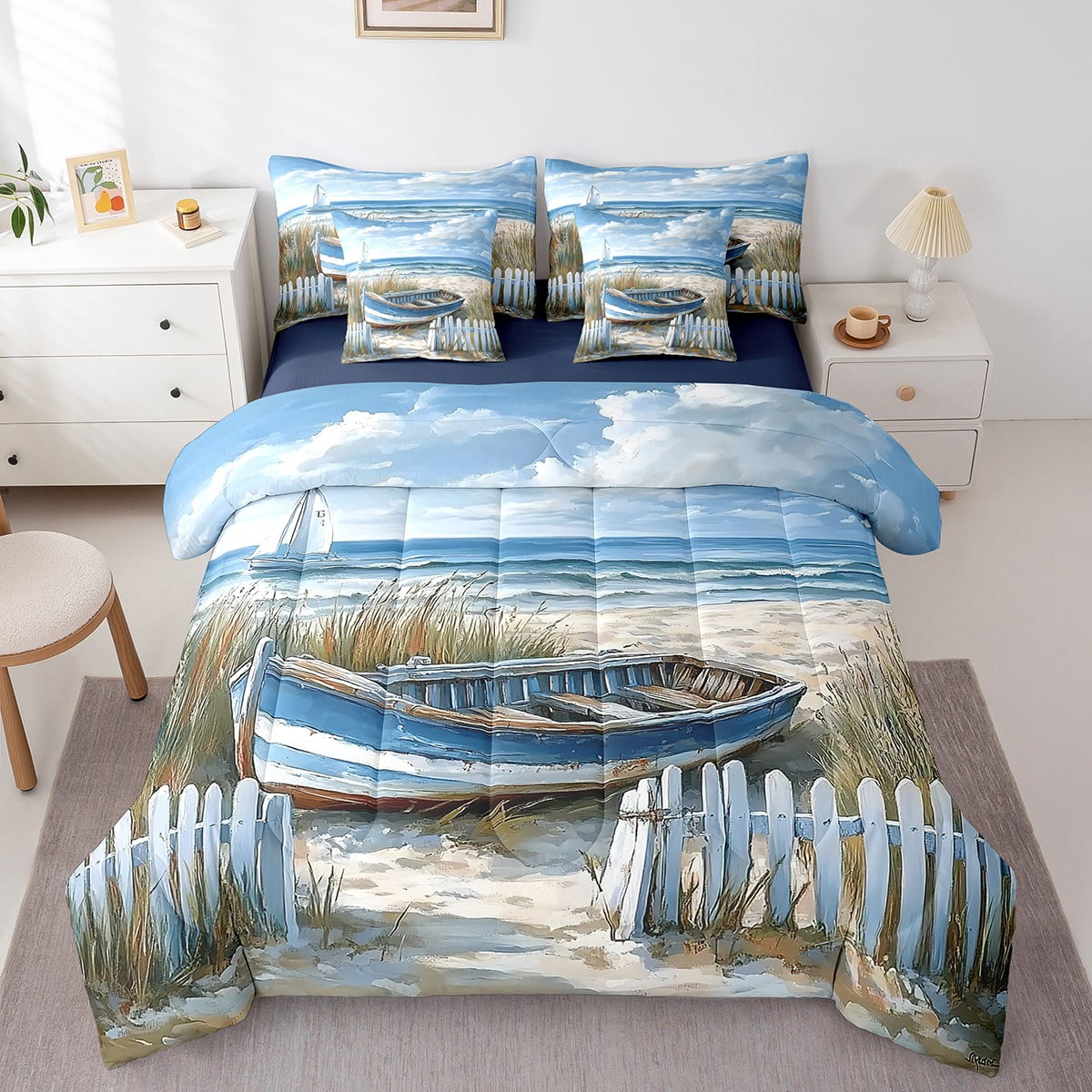 Erosebridal Rustic Lodge Cabin Bed in a Bag Twin size, Marine Theme ...