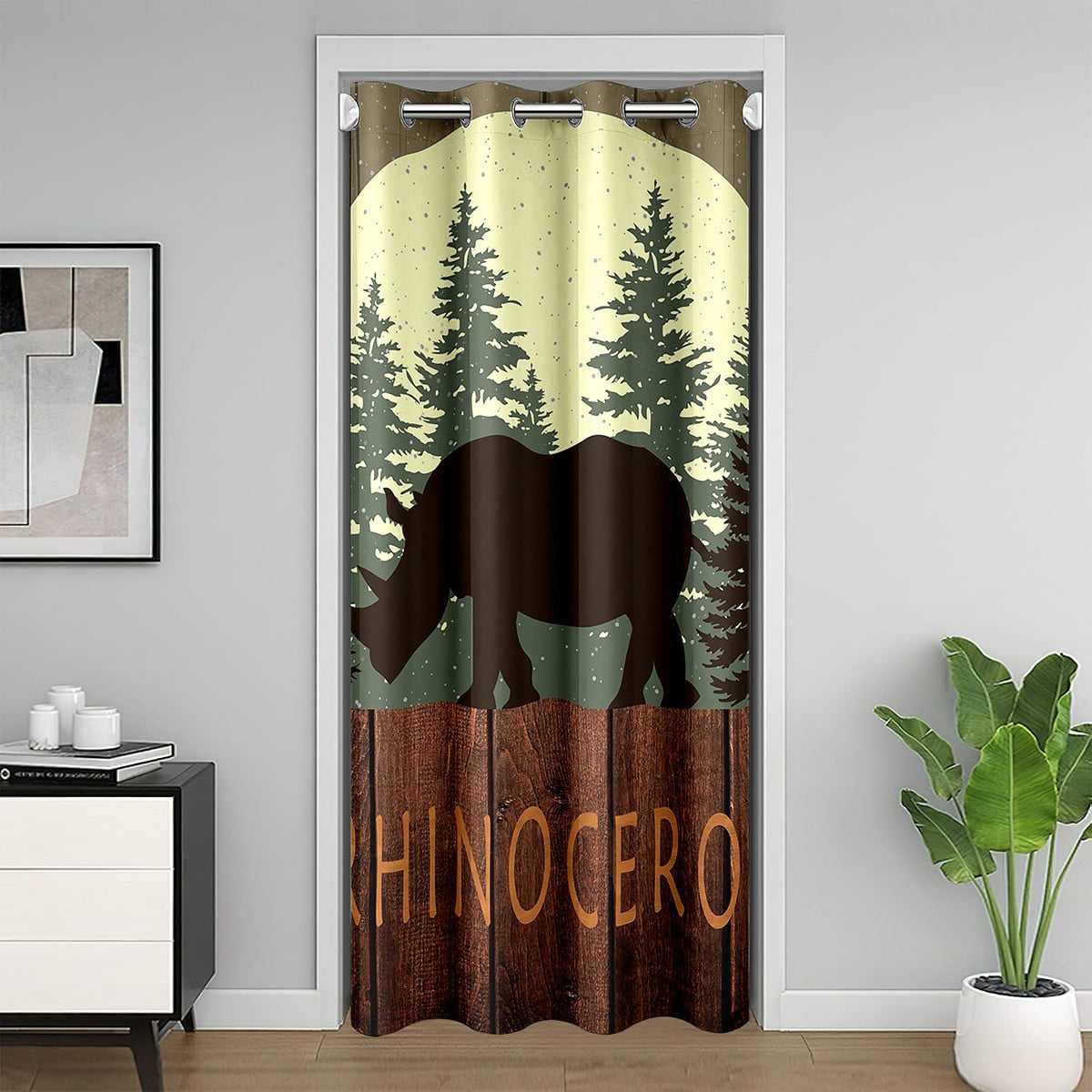 Erosebridal Rustic Rhinoceros Door Curtain For Door Window 34x80 ...