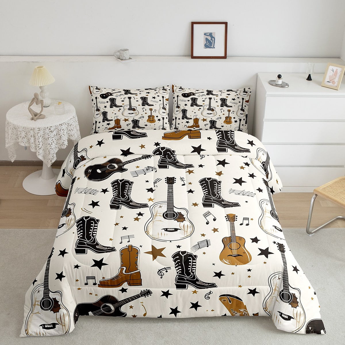 Erosebridal Rustic Shoes Comforter Sets King Size, Western Cowgirl ...