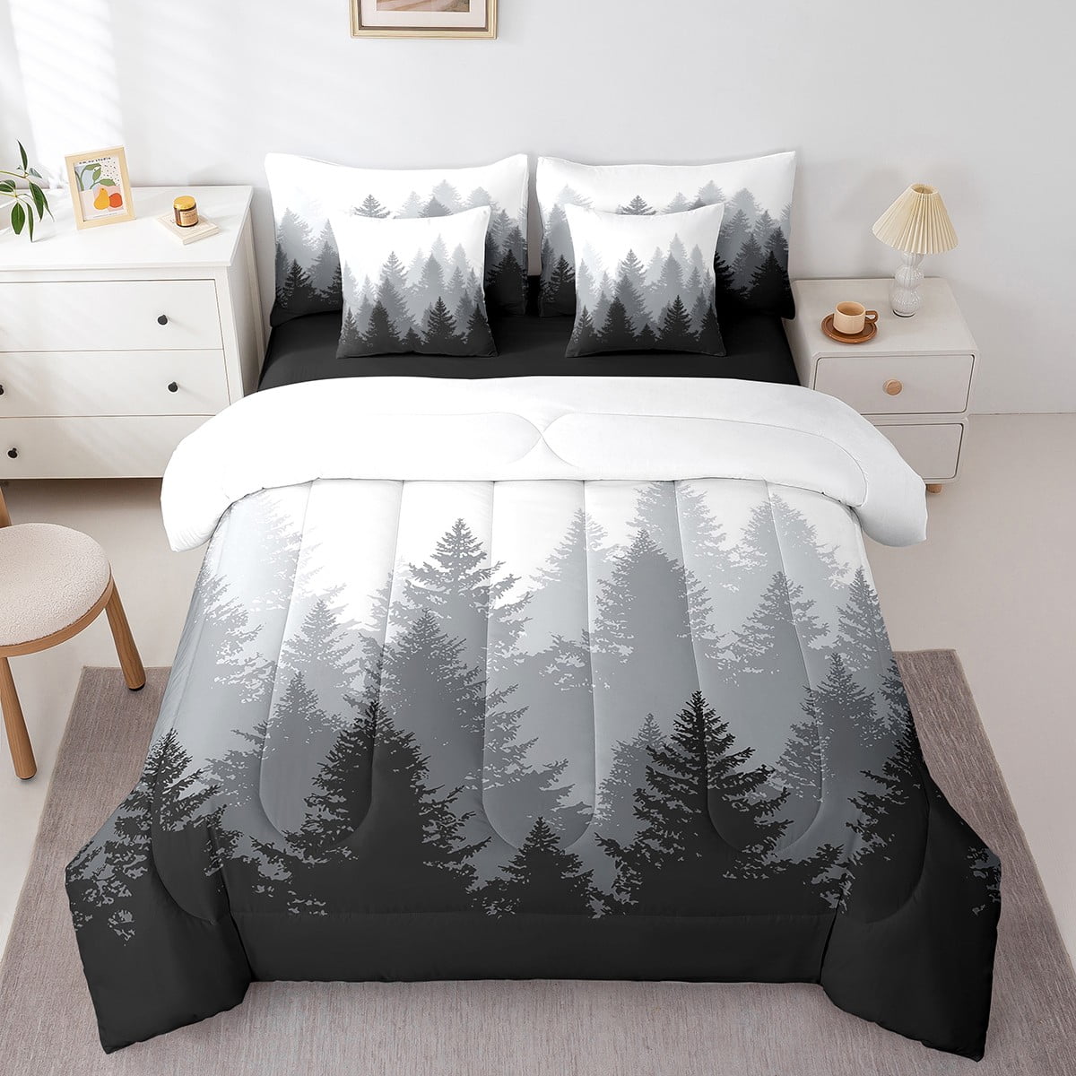 Erosebridal Rustic Tree Bed in a Bag King size, Nature Scenery Bed Set ...