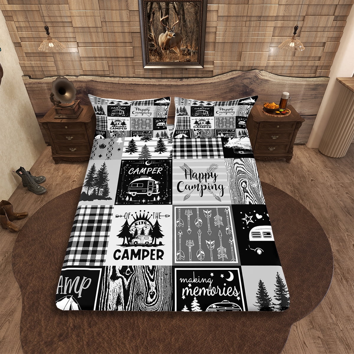 Erosebridal Rv Sheet Set Plaid Camper Bed Sheets Full Rustic Farmhouse ...