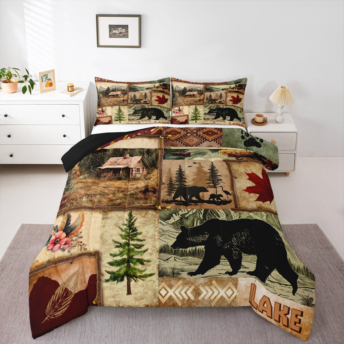Erosebridal Safari Baer Comforter Sets Full Size,Wild Animal Comforters ...