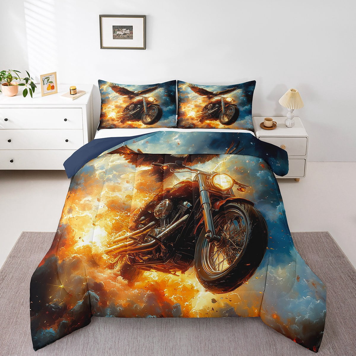 Erosebridal Safari Eagle Bedding King Comforter Set,Dirt Bike Bedding ...