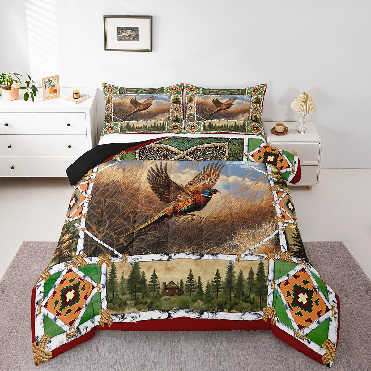 Erosebridal Safari Pheasant Bedding King Comforter Set,Aztec Tribal ...