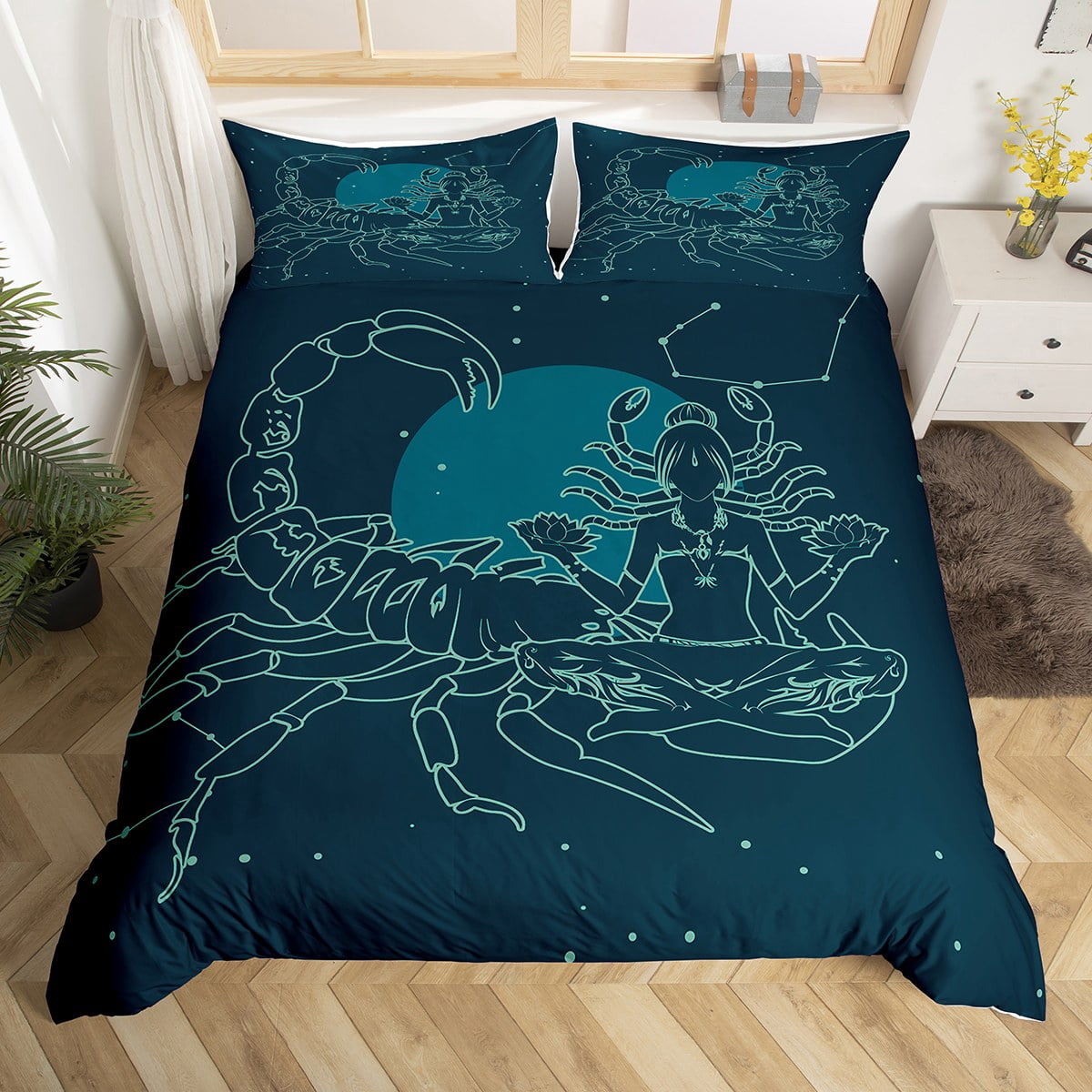 Erosebridal Scorpio Pattern Duvet Cover Full, Constellation Theme ...