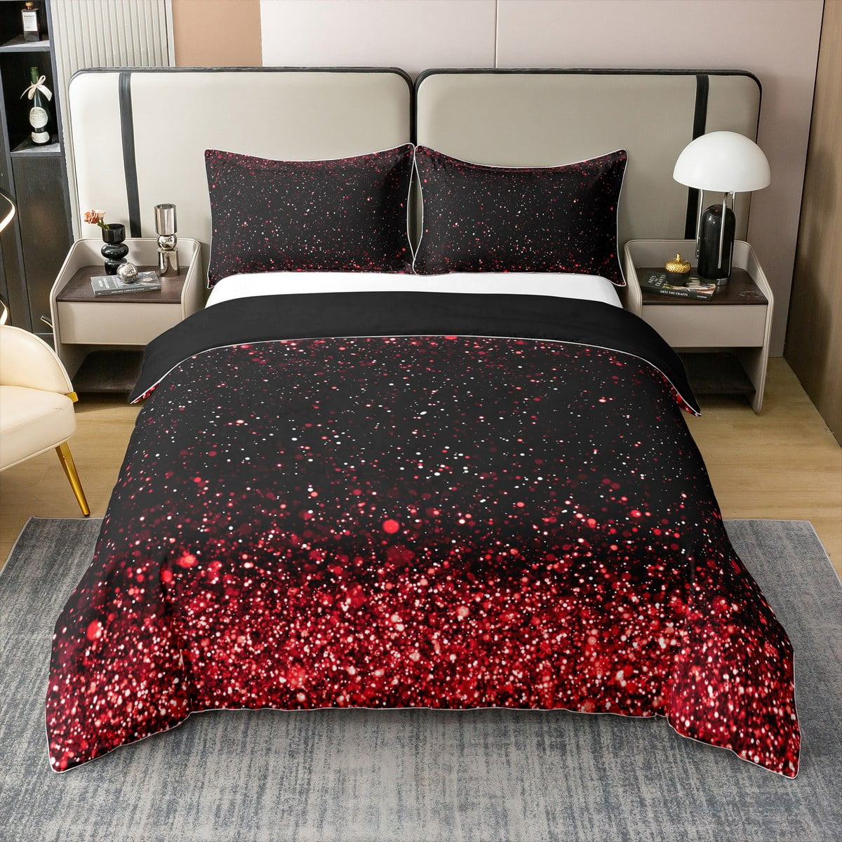 Erosebridal Sequin Print 100% Cotton Duvet Cover Full Size,Sparkle ...