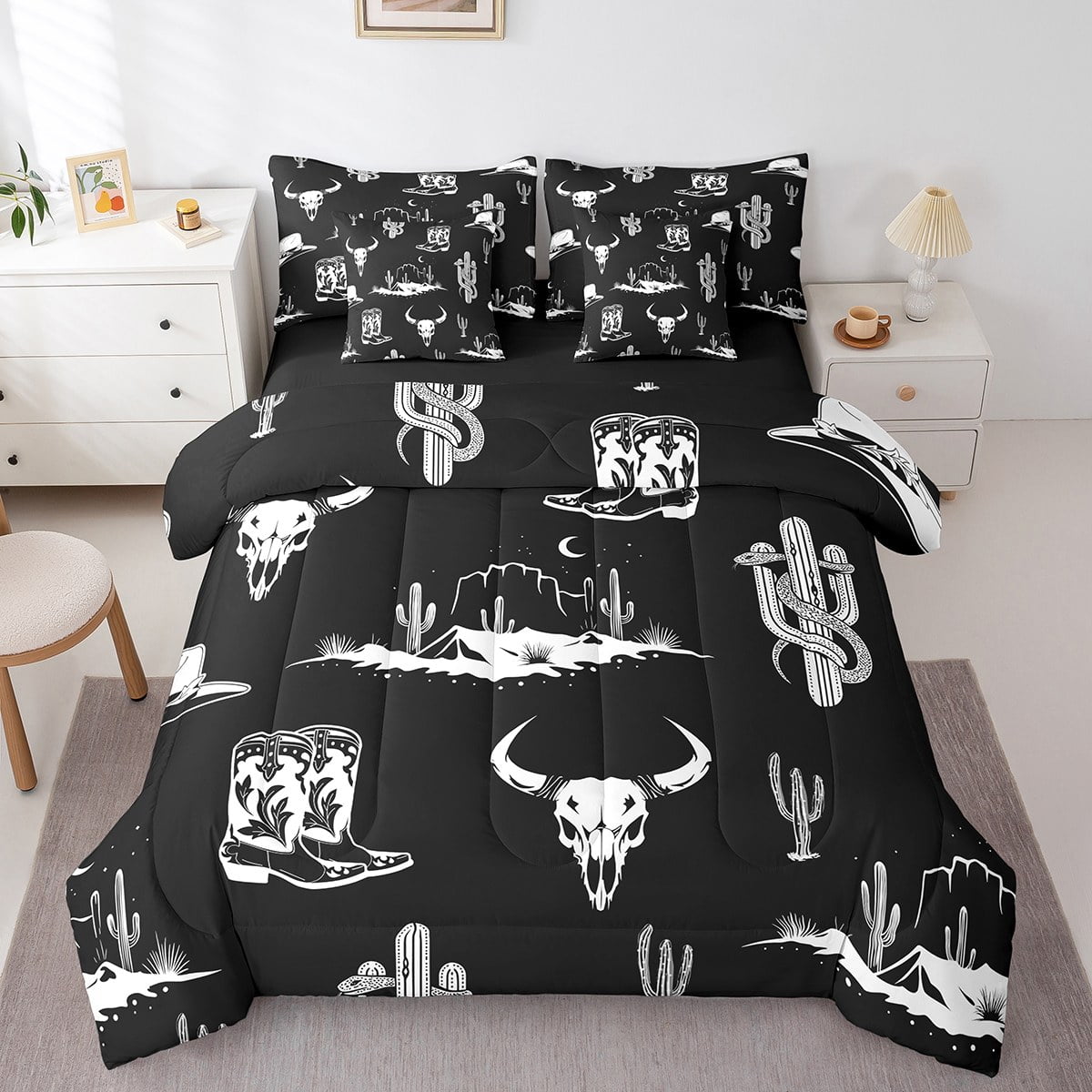 Erosebridal Sheep Skeleton Bed in a Bag Queen size, Southwestern Bed ...