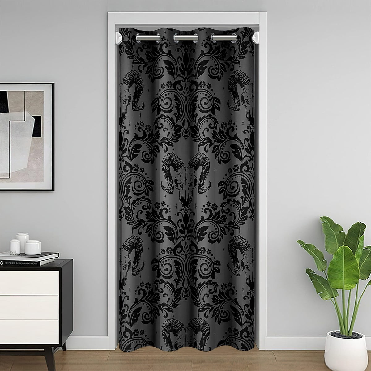 Erosebridal Sheep Skeleton Door Curtain For Door Window 34x80, Damask ...
