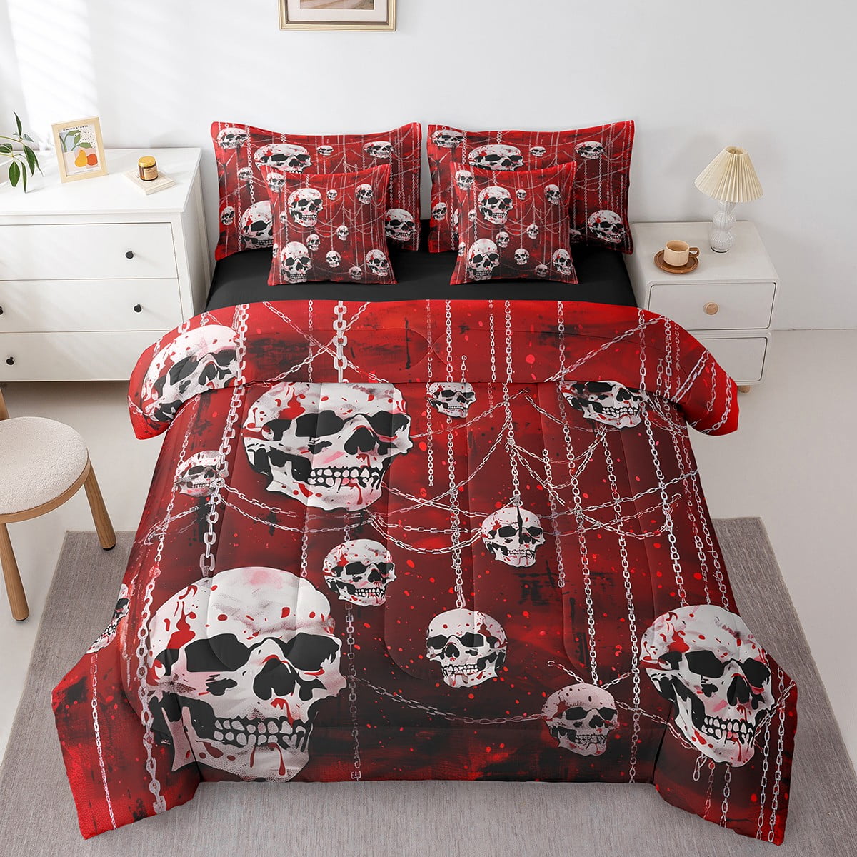 Erosebridal Skull Skeleton Bedding King Size, Gothic Theme Bedding Sets ...