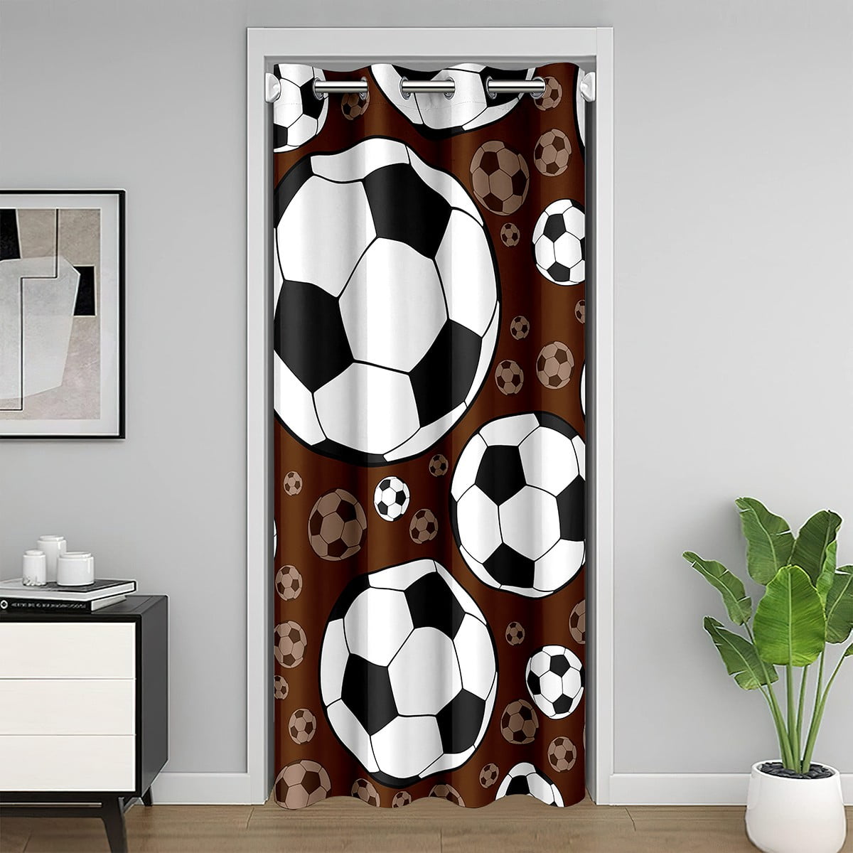 Erosebridal Soccer Print Door Curtain Panel 52x84, American Football ...