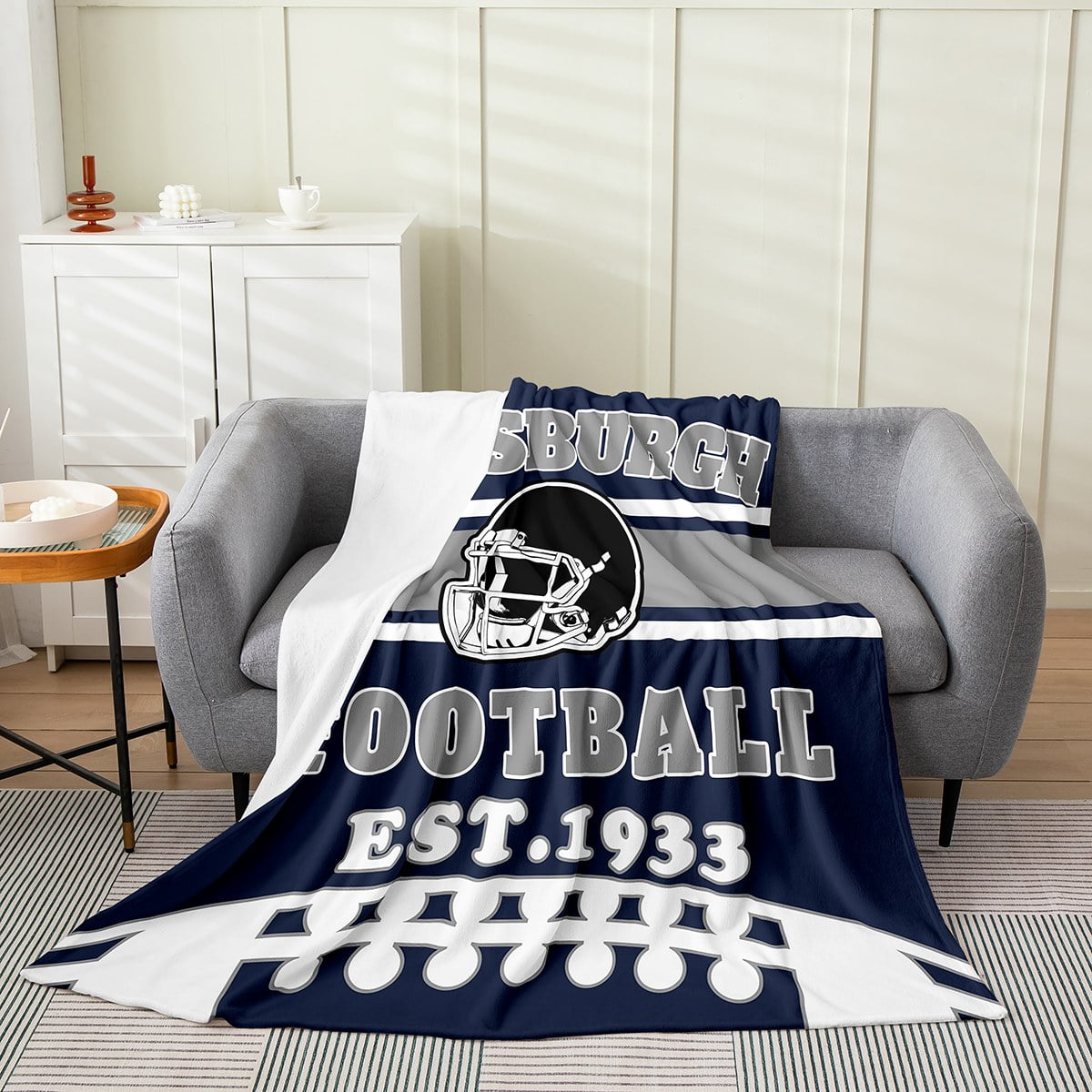 Erosebridal Soccer Rugby Throw Blanket for Couch 50x60 for Boys, Navy ...
